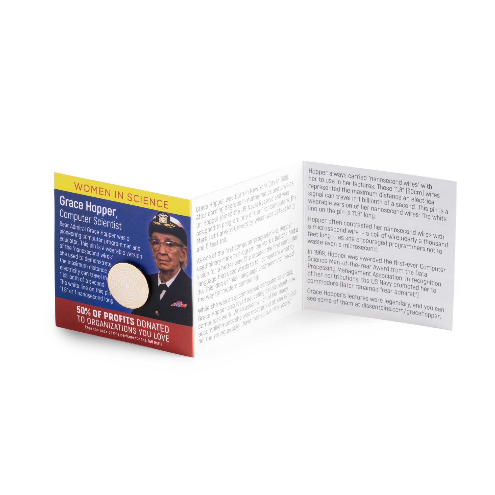 Grace Hopper / Nanosecond Enamel Pin - Etsy