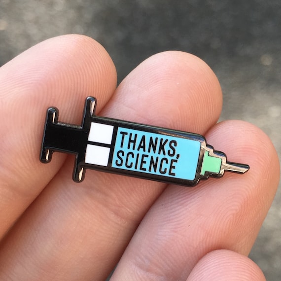 Thanks Science Vaccine Syringe Mini Pin - Etsy