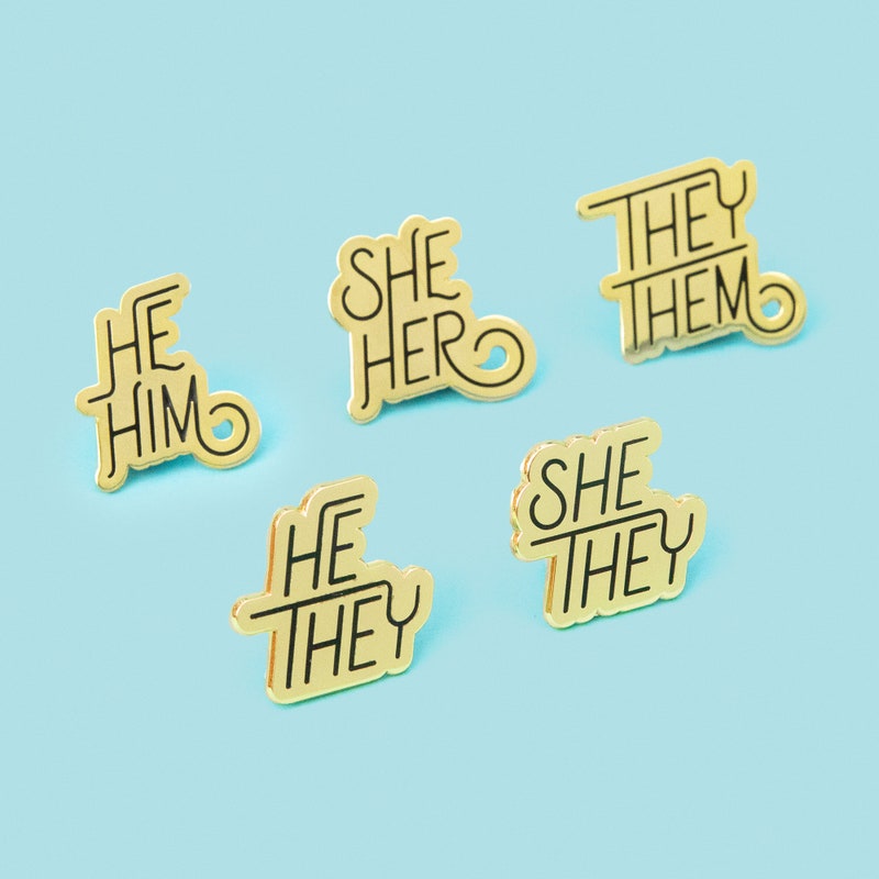 Pronoun Pins - Etsy