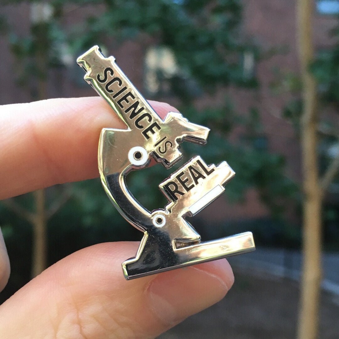 Science is Real Microscope Pin - Etsy