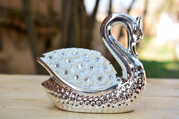 Silver Swan Figurine swan Decor wedding Gift wedding Decor silver Swan Statue swan Home Decor swan Gift housewarming Gift Etsy UK