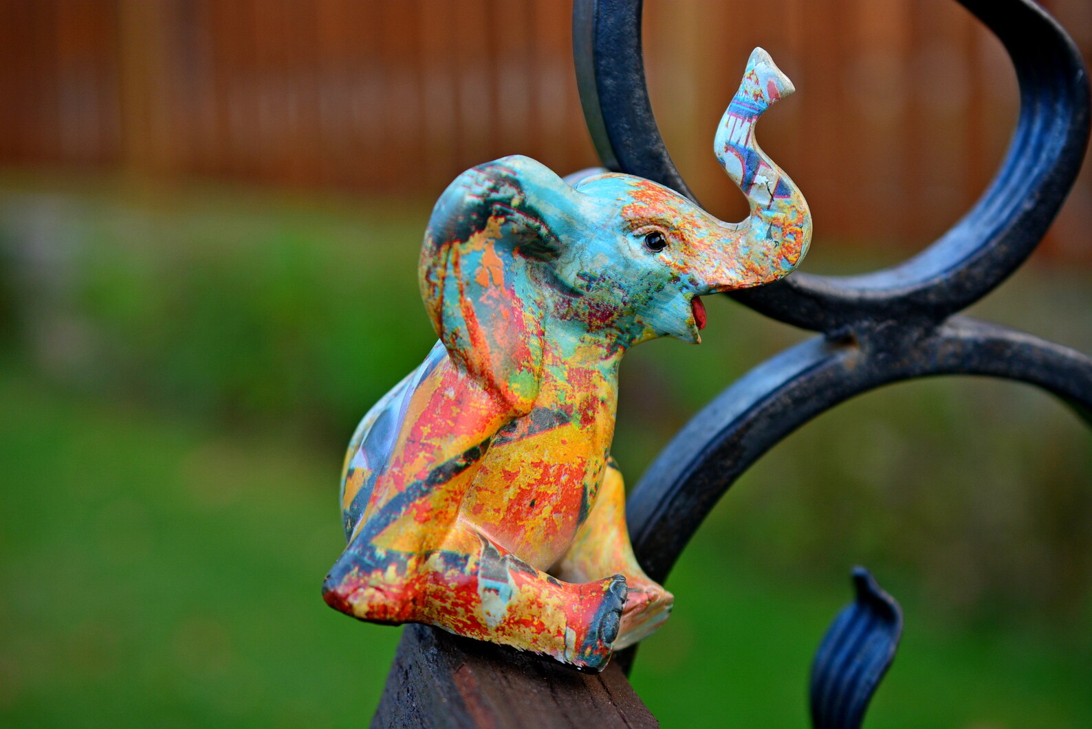 Colorful Elephant StatueColorful Elephant FigurineSitting | Etsy