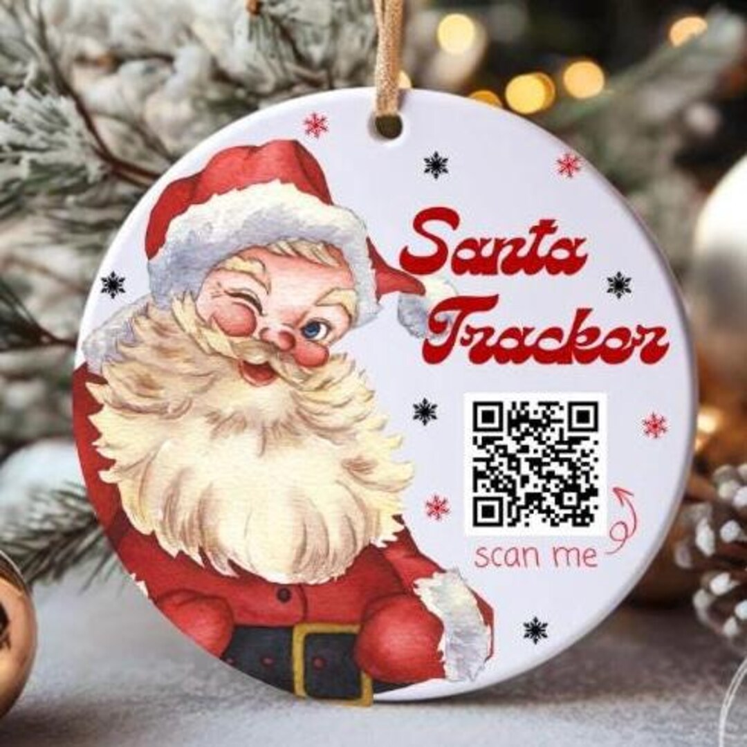 Santa Tracker QR Code Ornament PNG: Google & Norad (digital Files) - Etsy