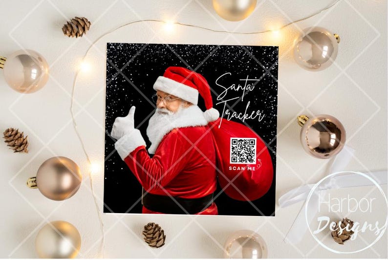 Santa Tracker QR Code PNG Digital Download Files for Sublimation ...