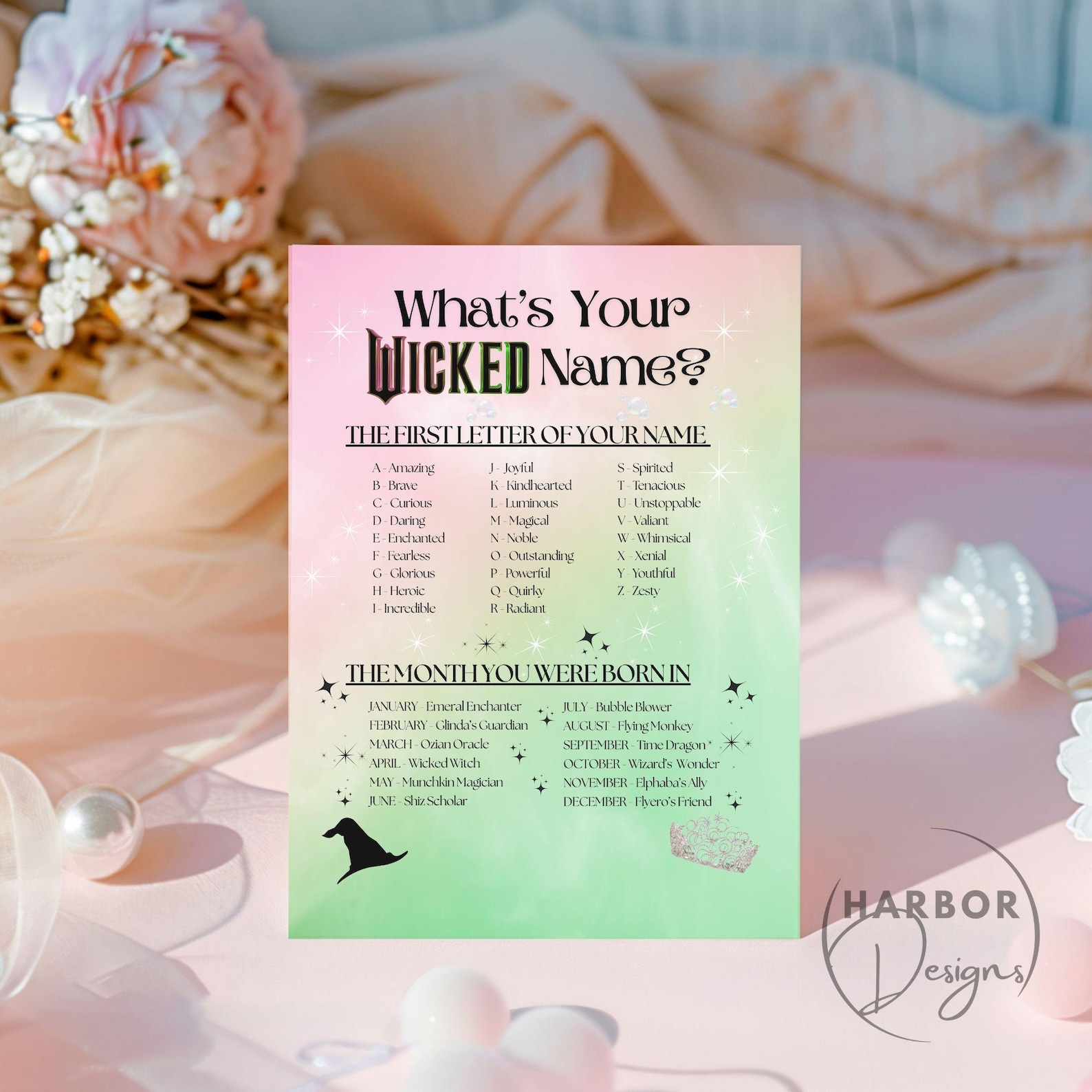 Wicked Name Party Game: Printable Name Tags (instant Download) - Etsy
