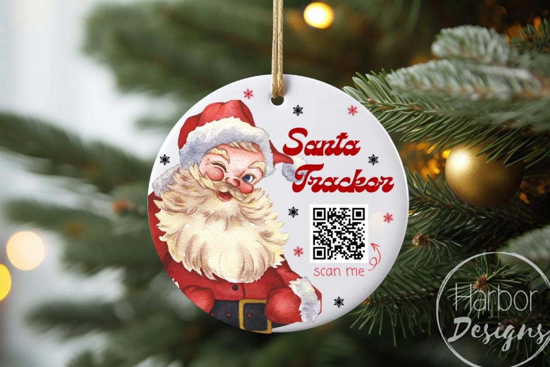 Santa Tracker QR Code Ornament PNG: Google & Norad (digital Files) - Etsy