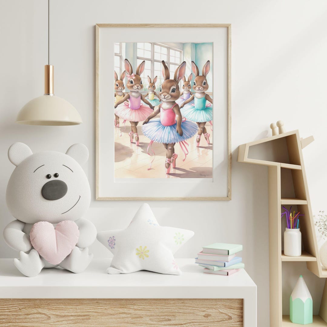 Ballerina Easter Bunnies in Dance Class Ballet Bunny Digital Download ...