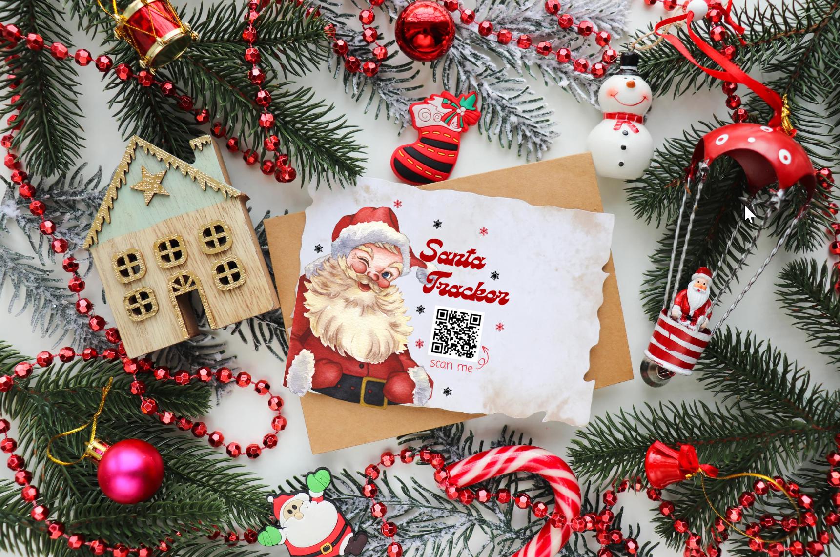 Santa Tracker QR Code Ornament PNG: Google & Norad (digital Files) - Etsy