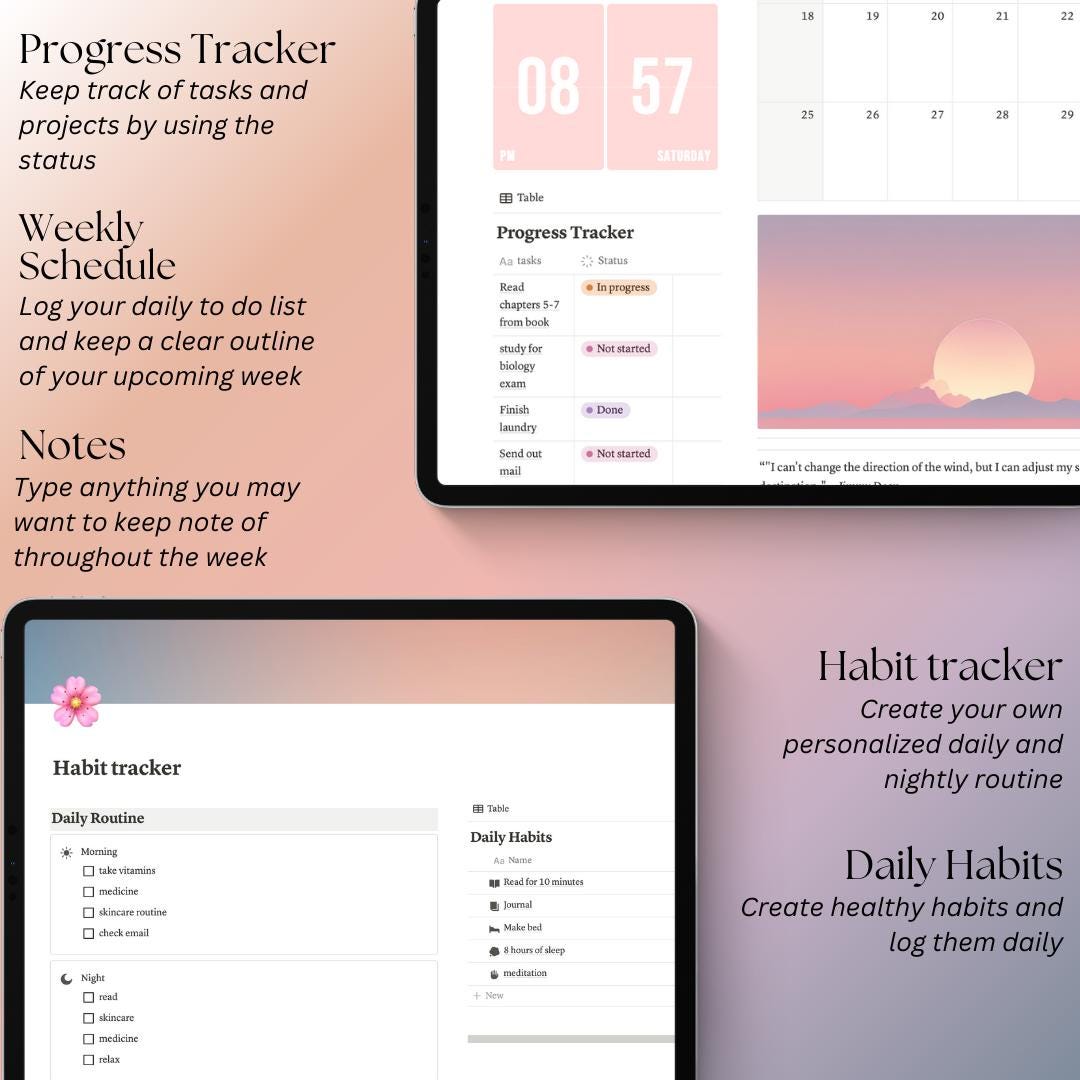 Ultimate Notion Template Notion Planner Weekly Planner Habit Tracker ...