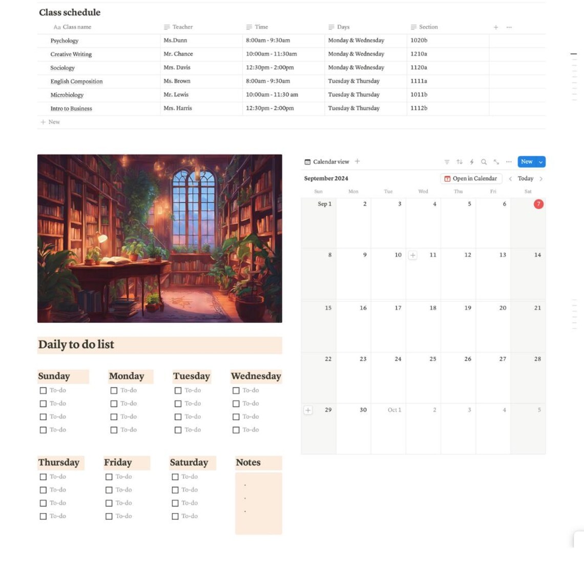 Notion Template | Notion Student Planner | Notion College Planner ...