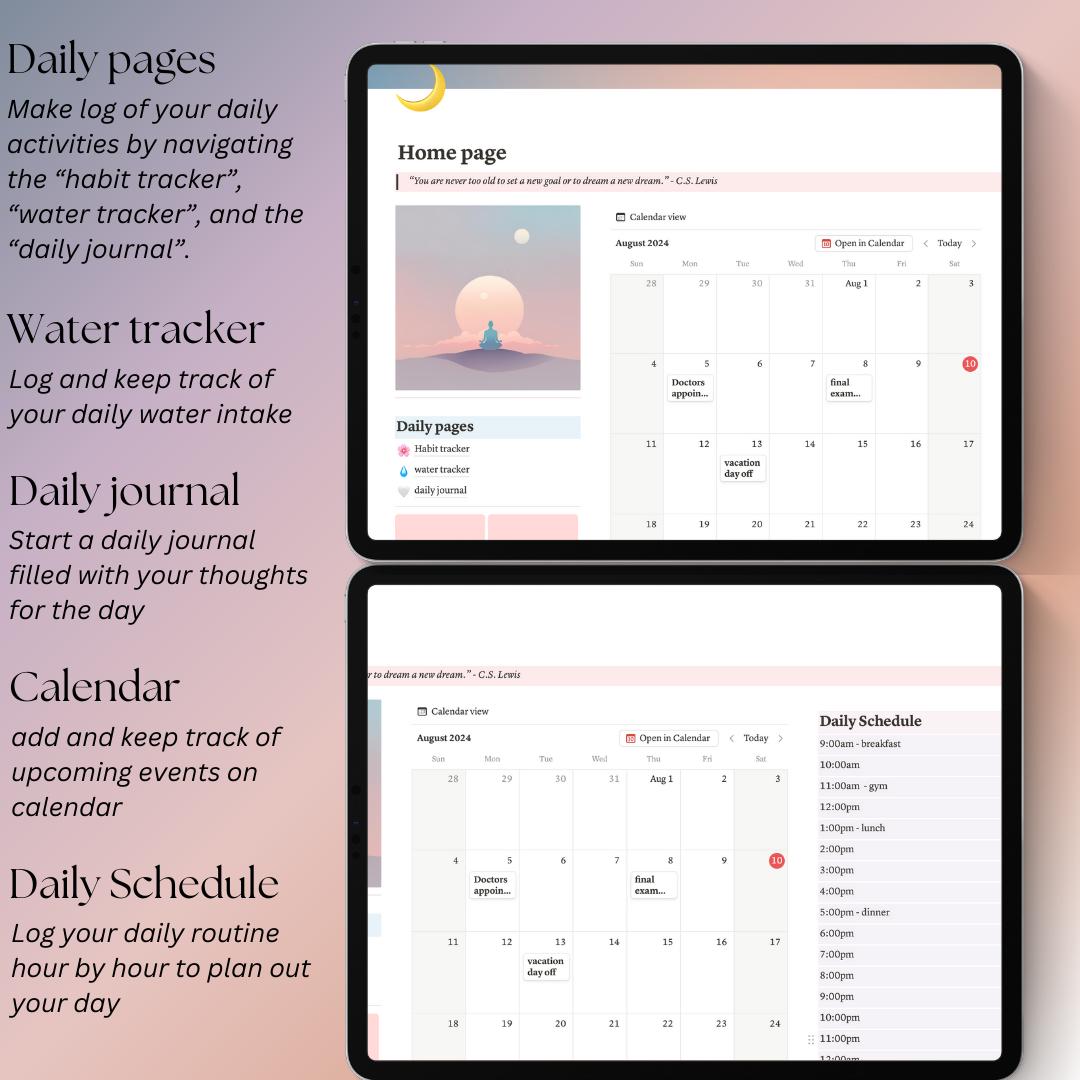 Ultimate Notion Template Notion Planner Weekly Planner Habit Tracker ...