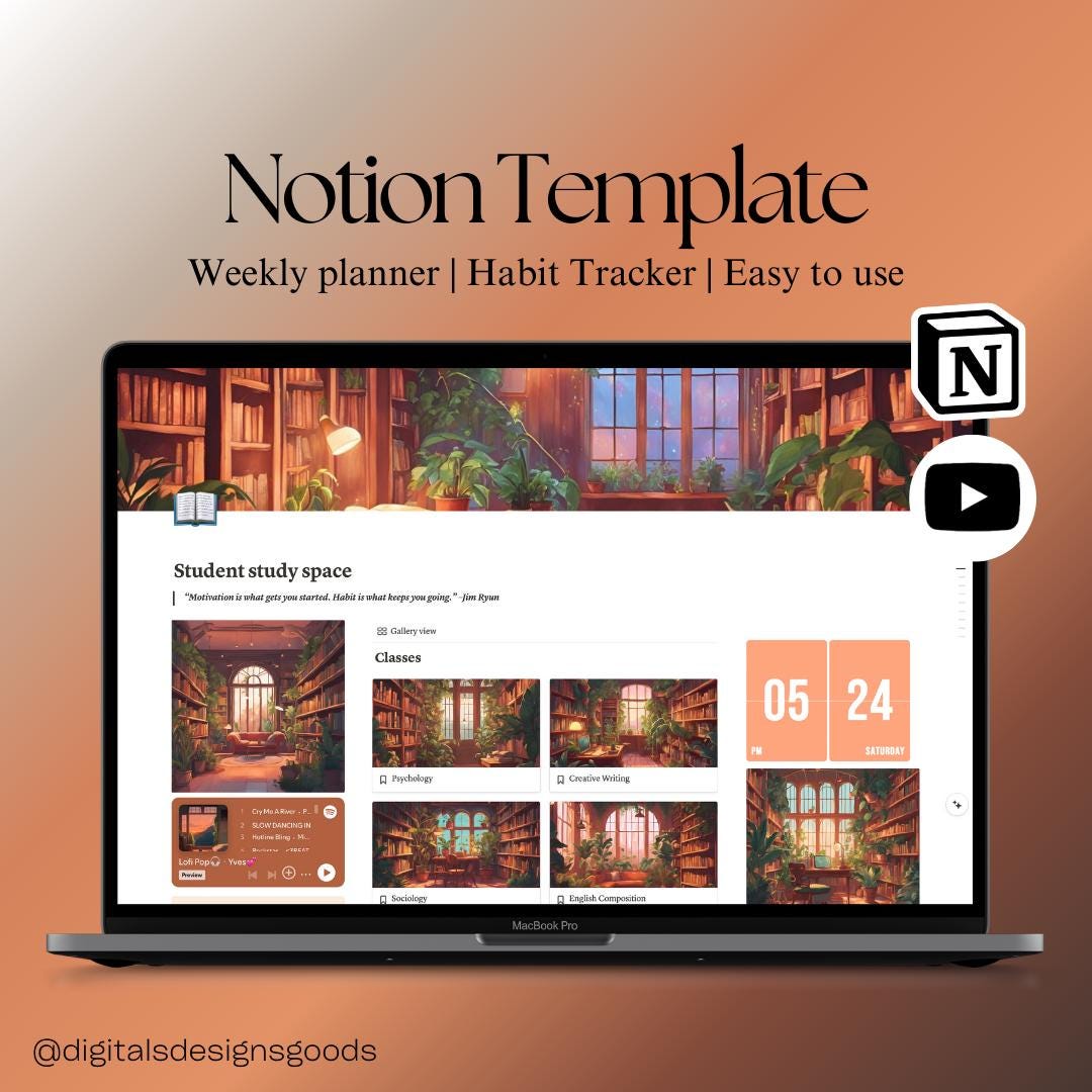 Notion Template | Notion Student Planner | Notion College Planner ...