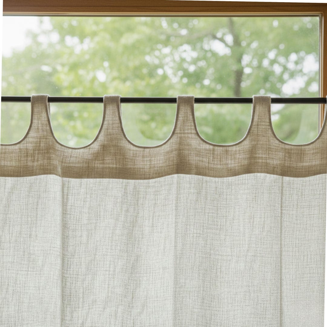 Customized Linen Cafe Curtain 1 Panel Linen Sabby Chic Curtains ...
