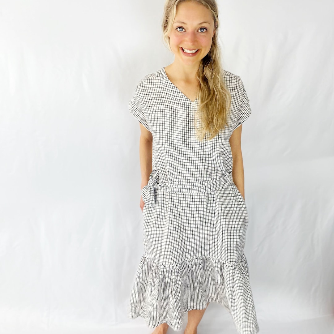 Linen Dress V Neck, IRVINE / Maxi Dress / Washed Linen Dress With ...