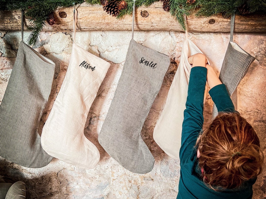 Christmas Stocking, Handmade Personalized Stocking, Embroidered ...
