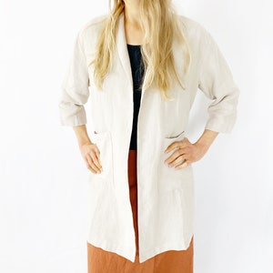 Linen Summer Jacket With Pockets, Oversize Linen Coat, Loose Linen ...