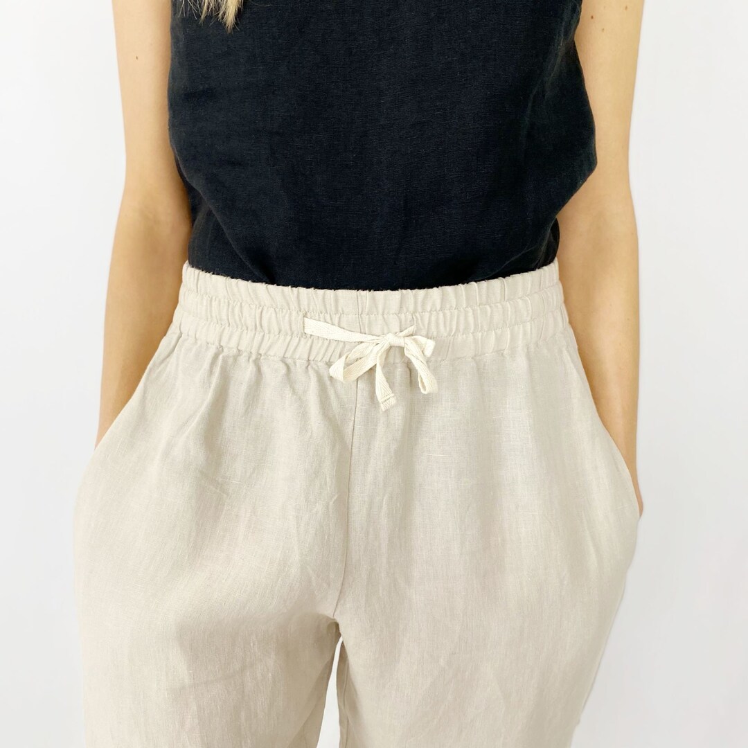 READY TO GO Linen Pants With Hidden Side Pockets / Loose Linen Pants ...