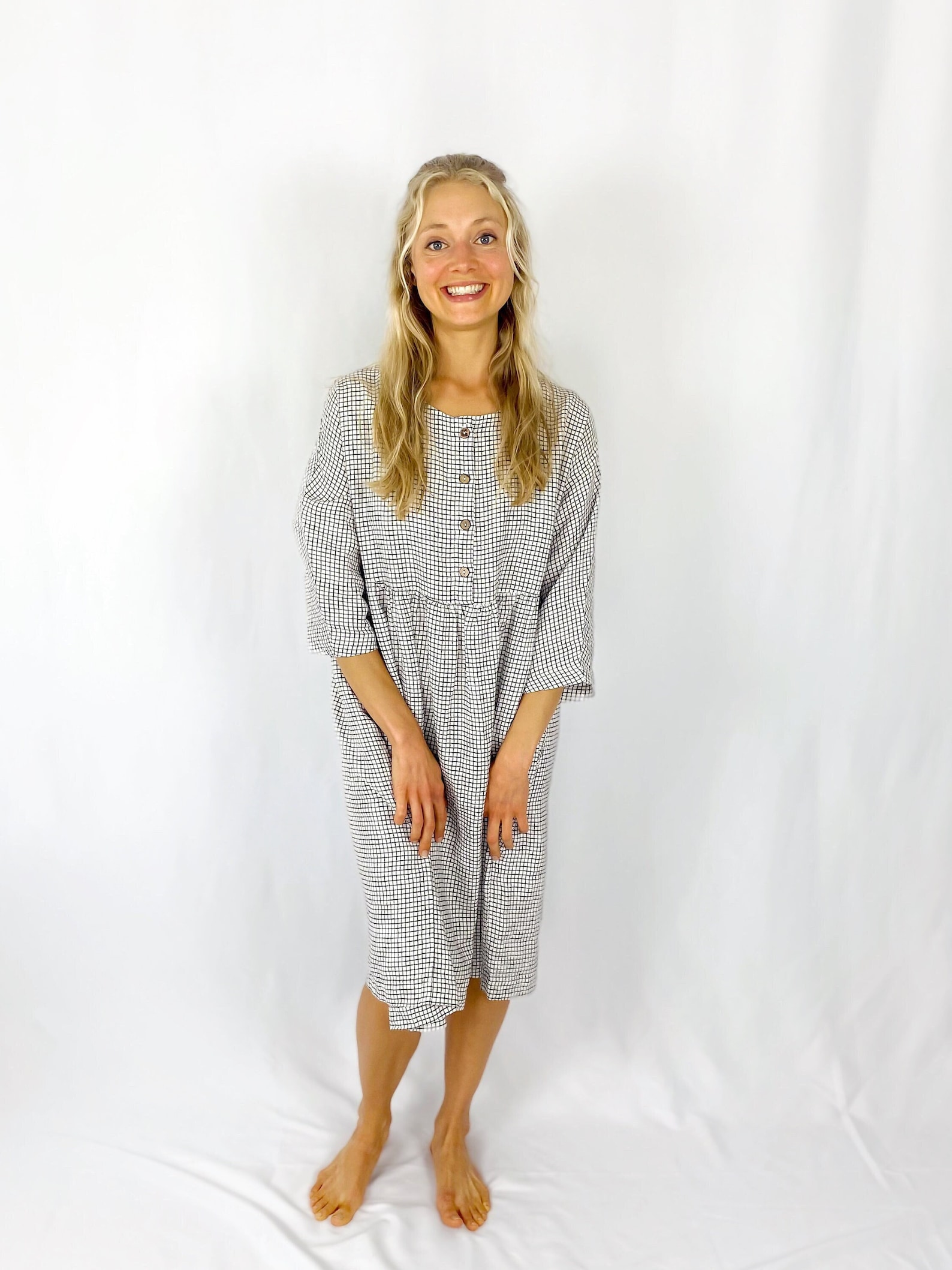 Linen Dress With Long Sleeves and Hidden Side Pockets San - Etsy