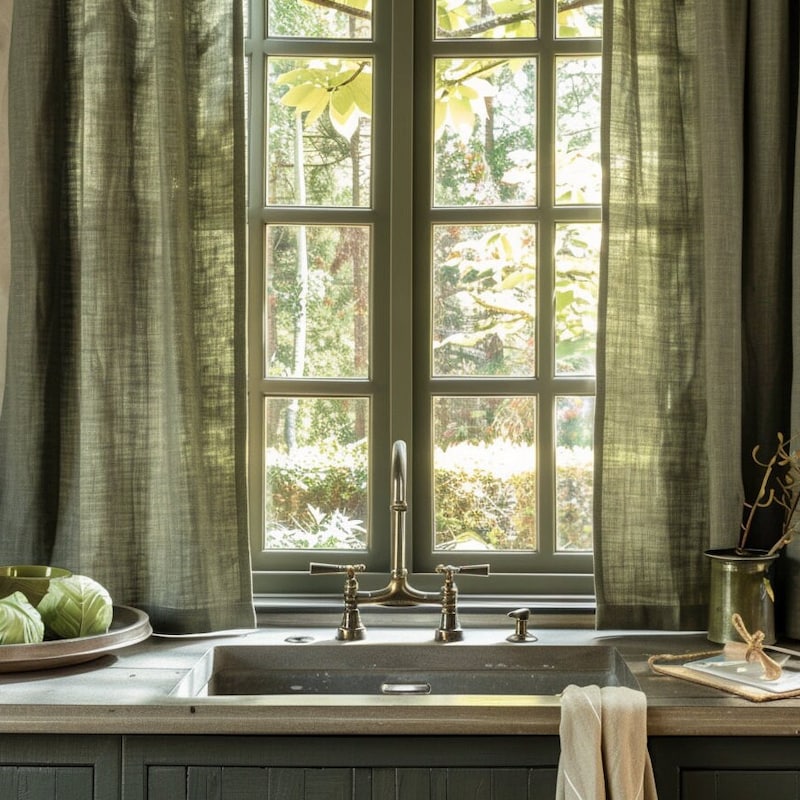 Linen Cafe Curtains - Etsy