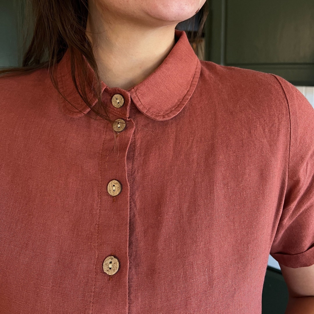 Chic Linen Fall Dress With Pockets PISMO Midi Dress With Ruffles Linen ...