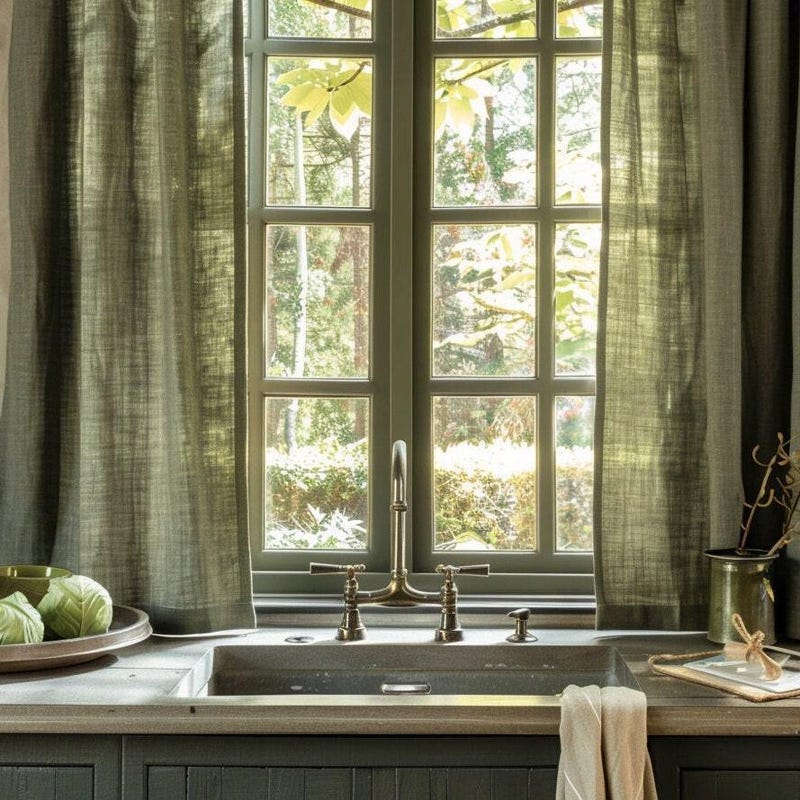 Green Farm Curtains - Etsy