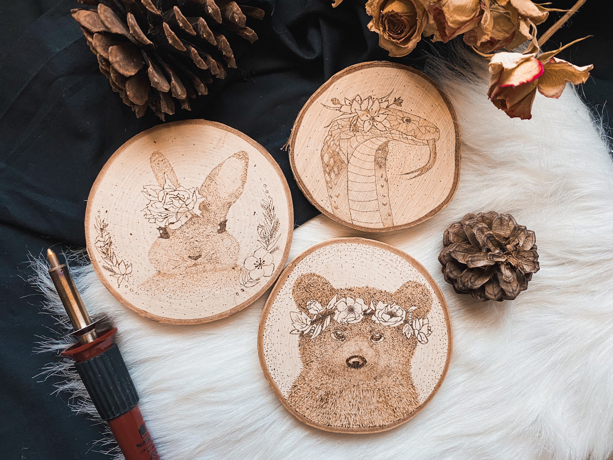 BEAR Wood Burning Pyrography Cottagecore Decor Pagan - Etsy