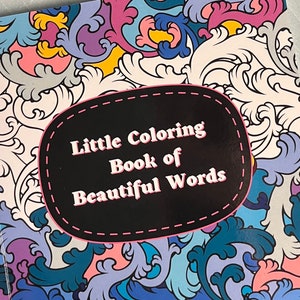 Mini Coloring Book Little Coloring Book of Beautiful Words - Etsy