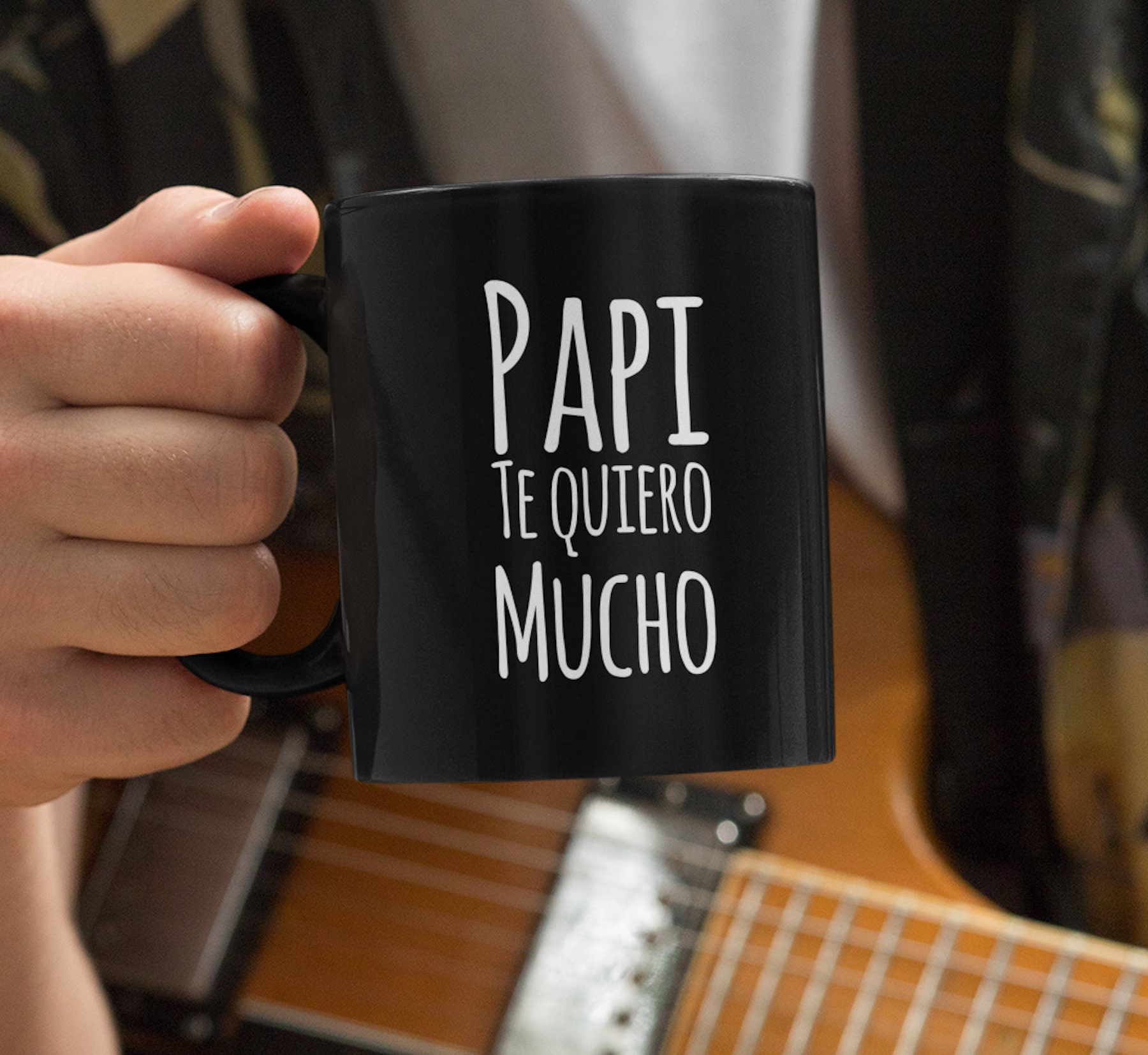 Regalo Para Papa Papi Te Quiero Mucho Taza De Cafe Black | Etsy