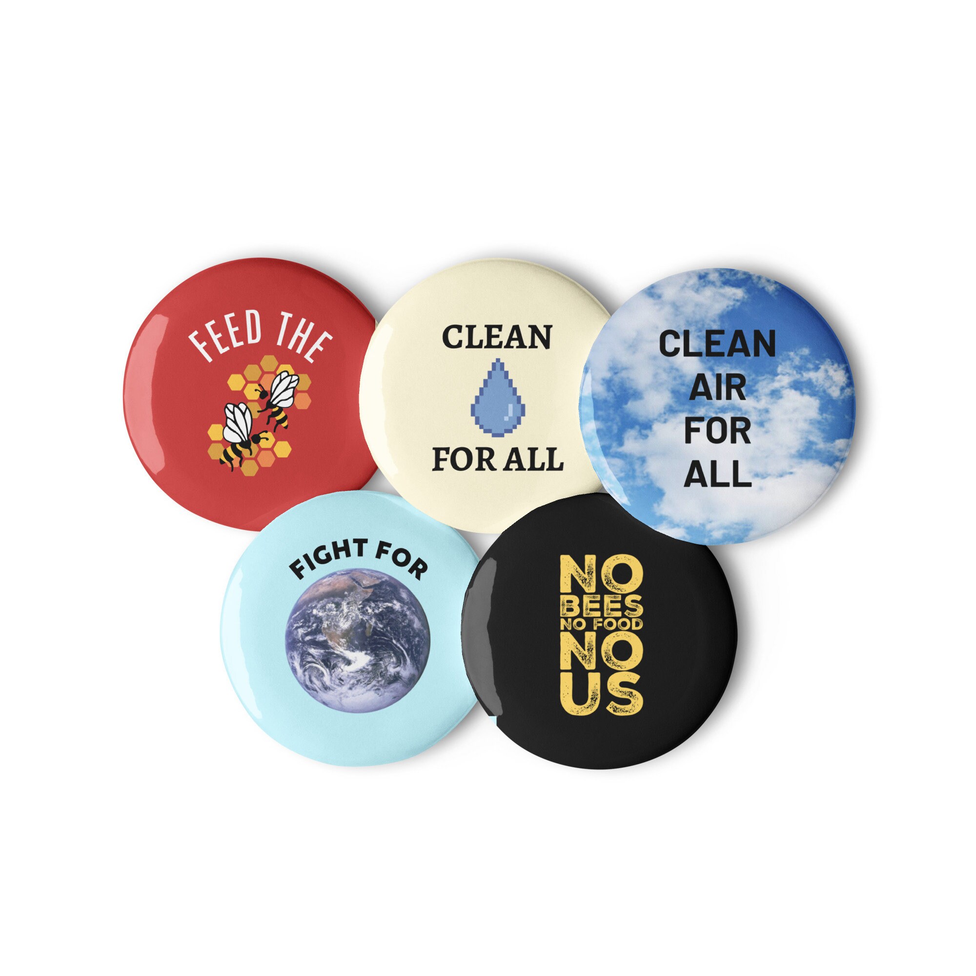 Environmentalist Gift - Set of 5 Environmental Pin Buttons - Etsy