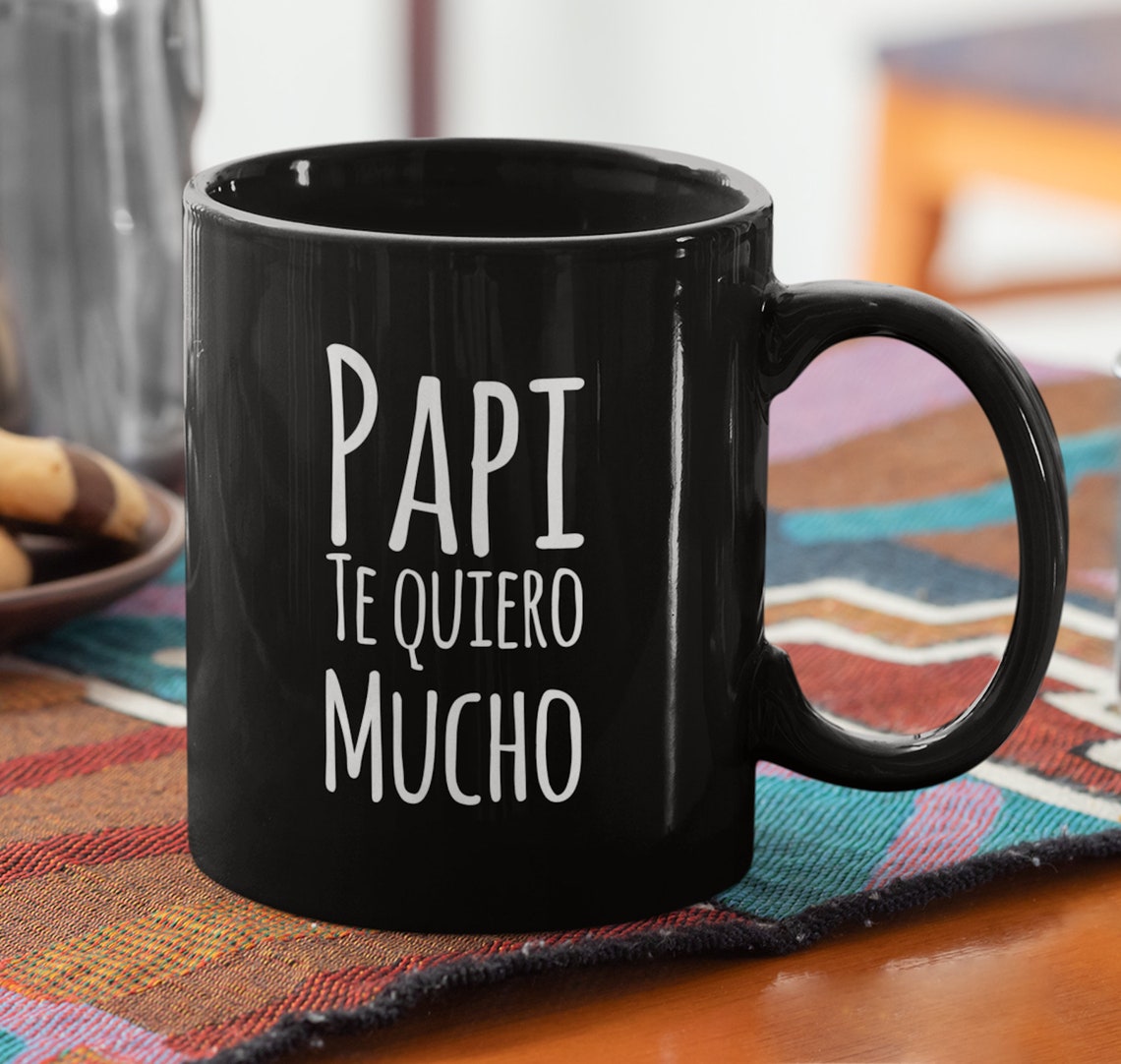 Regalo Para Papa Papi Te Quiero Mucho Taza De Cafe Black | Etsy