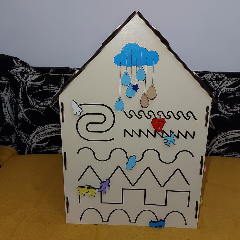 Montessori House Busyboard House Files Cnc Template Laser Cut Digital ...