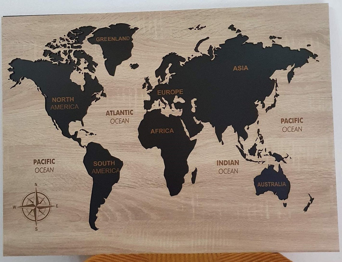 World Map Laser Cut Files - Etsy Canada