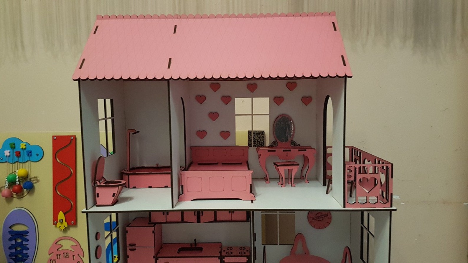 Doll House With Furniture Laser Cut Files - Etsy