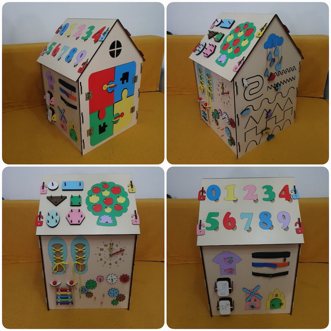 Montessori House Busyboard House Files Cnc Template Laser Cut Digital ...