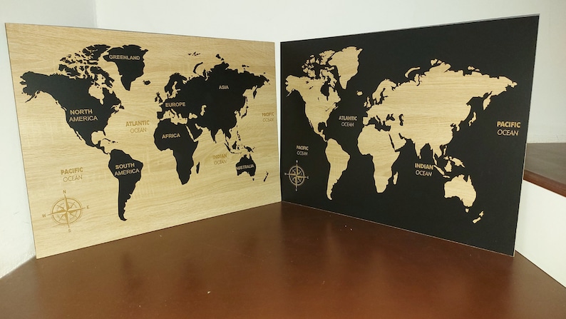 World Map Laser Cut Files - Etsy