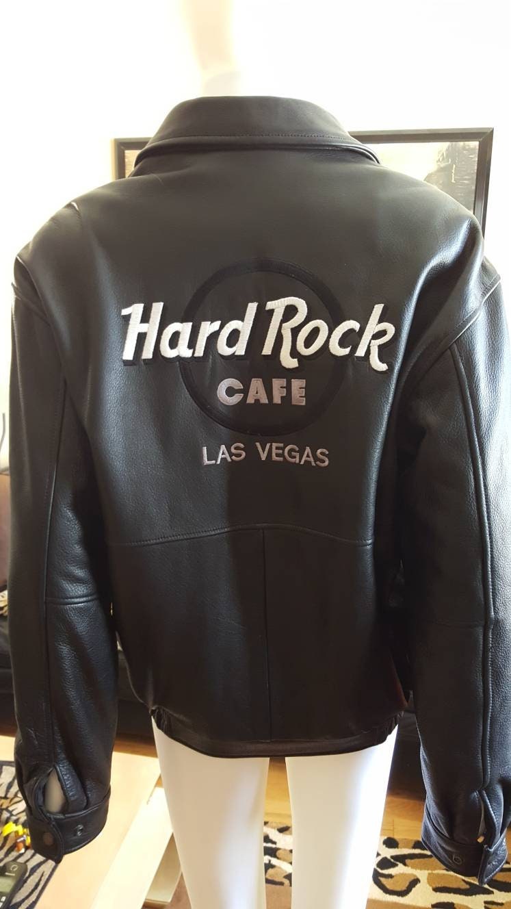 Vintage Rare Leather Jacket Hard Rock Cafe Las Vegas Heavy Leather ...