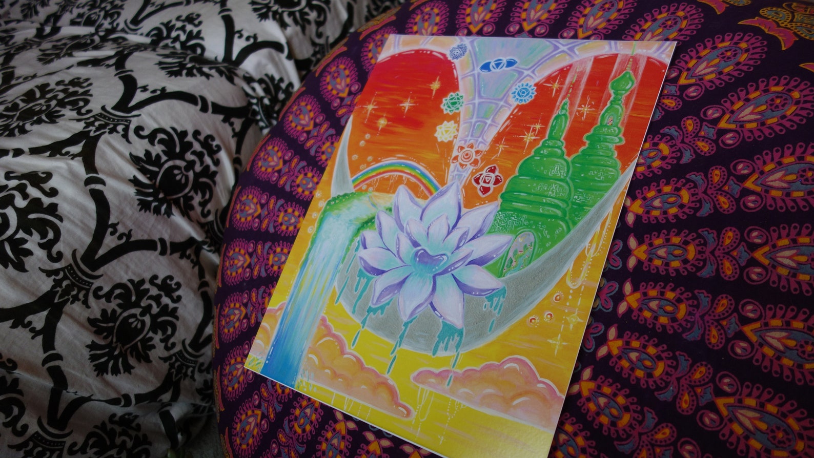 Psychedelic Lotus Poster | Etsy