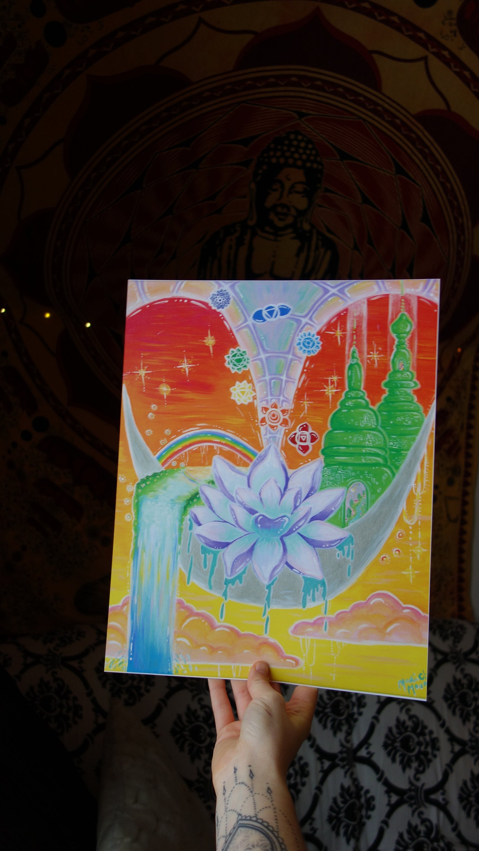 Psychedelic Lotus Poster | Etsy