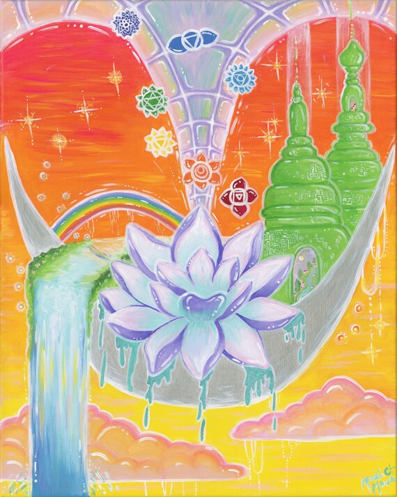 Psychedelic Lotus Poster | Etsy