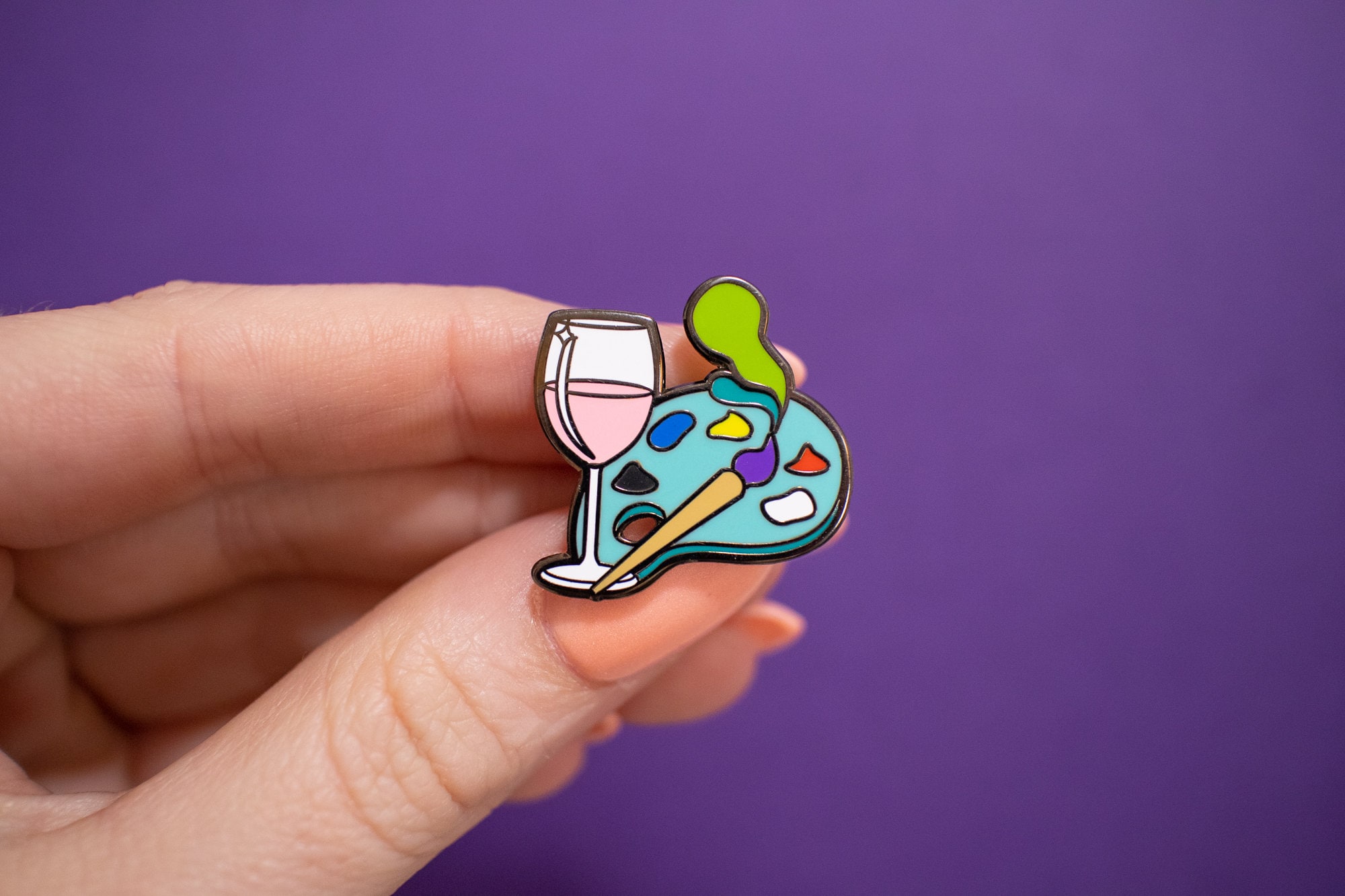 Wine and Paint Enamel Pin Paint and Sip Accessory Gift | Etsy