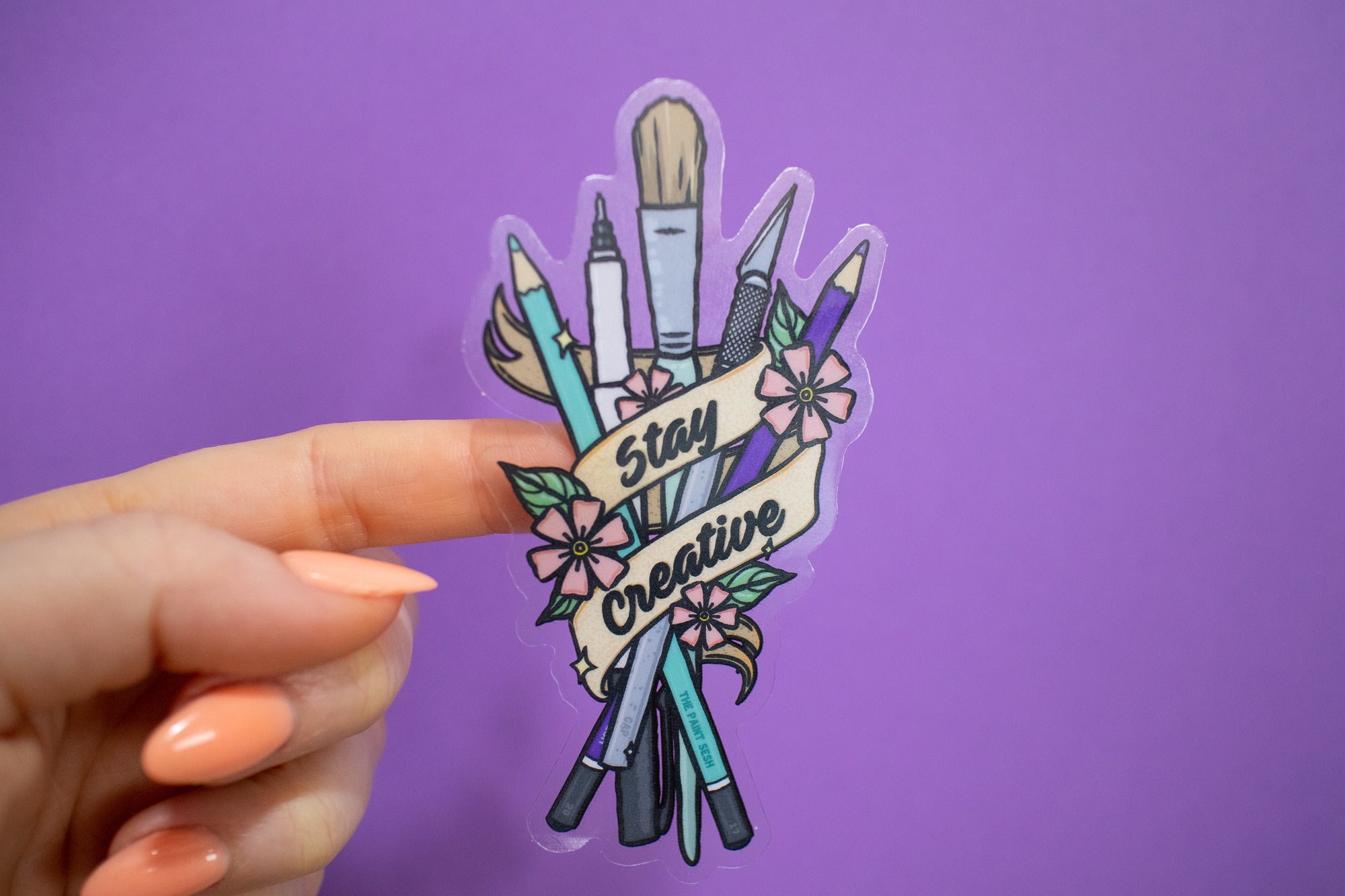 Stay Creative Sticker Transparent Gifts for Art Lovers | Etsy