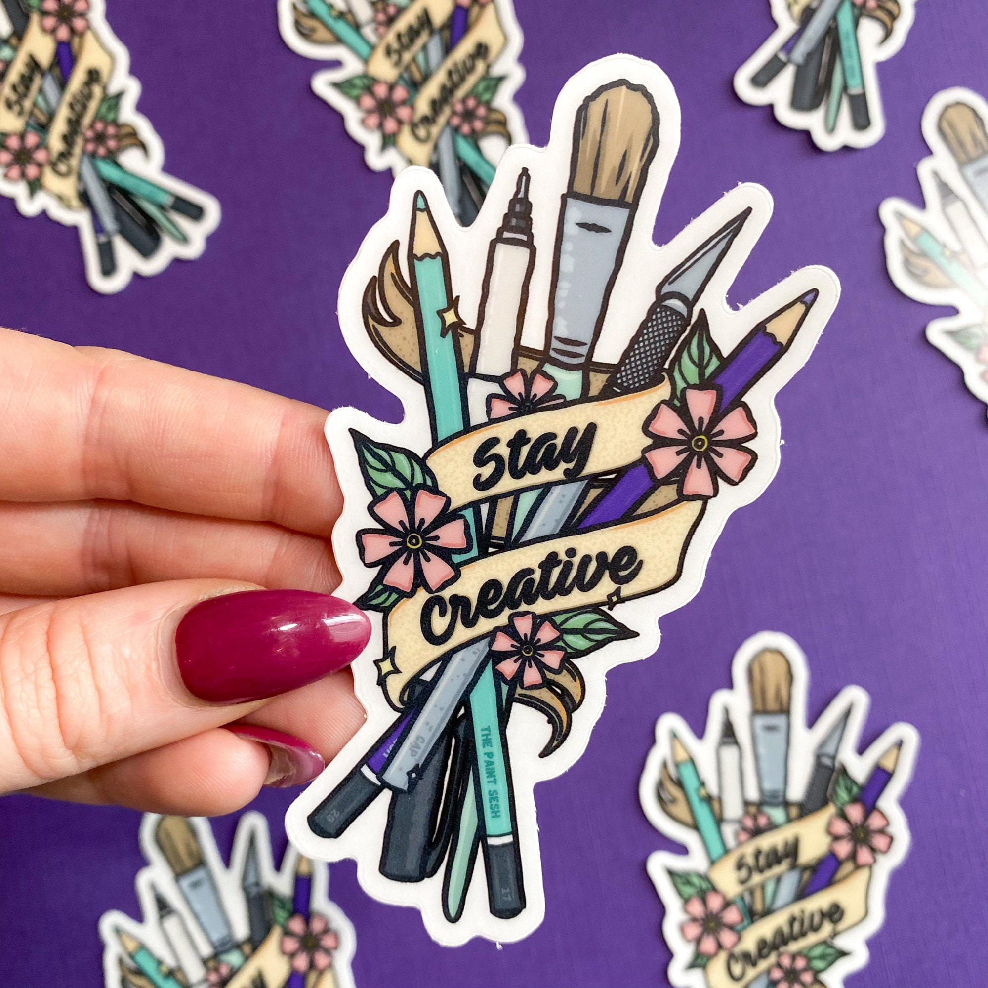 Stay Creative Sticker Transparent Gifts for Art Lovers | Etsy