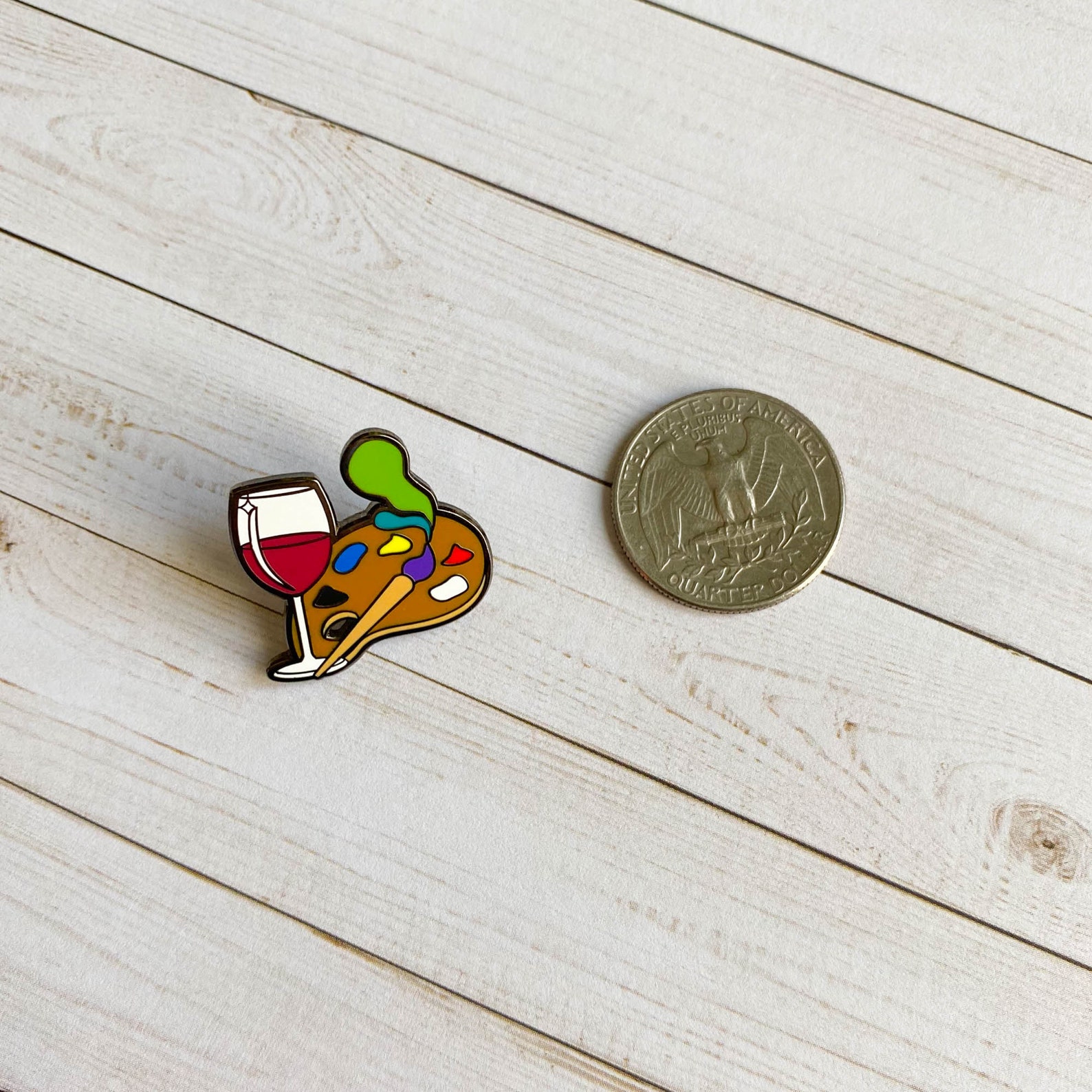 Wine and Paint Enamel Pin Paint and Sip Accessory Gift | Etsy