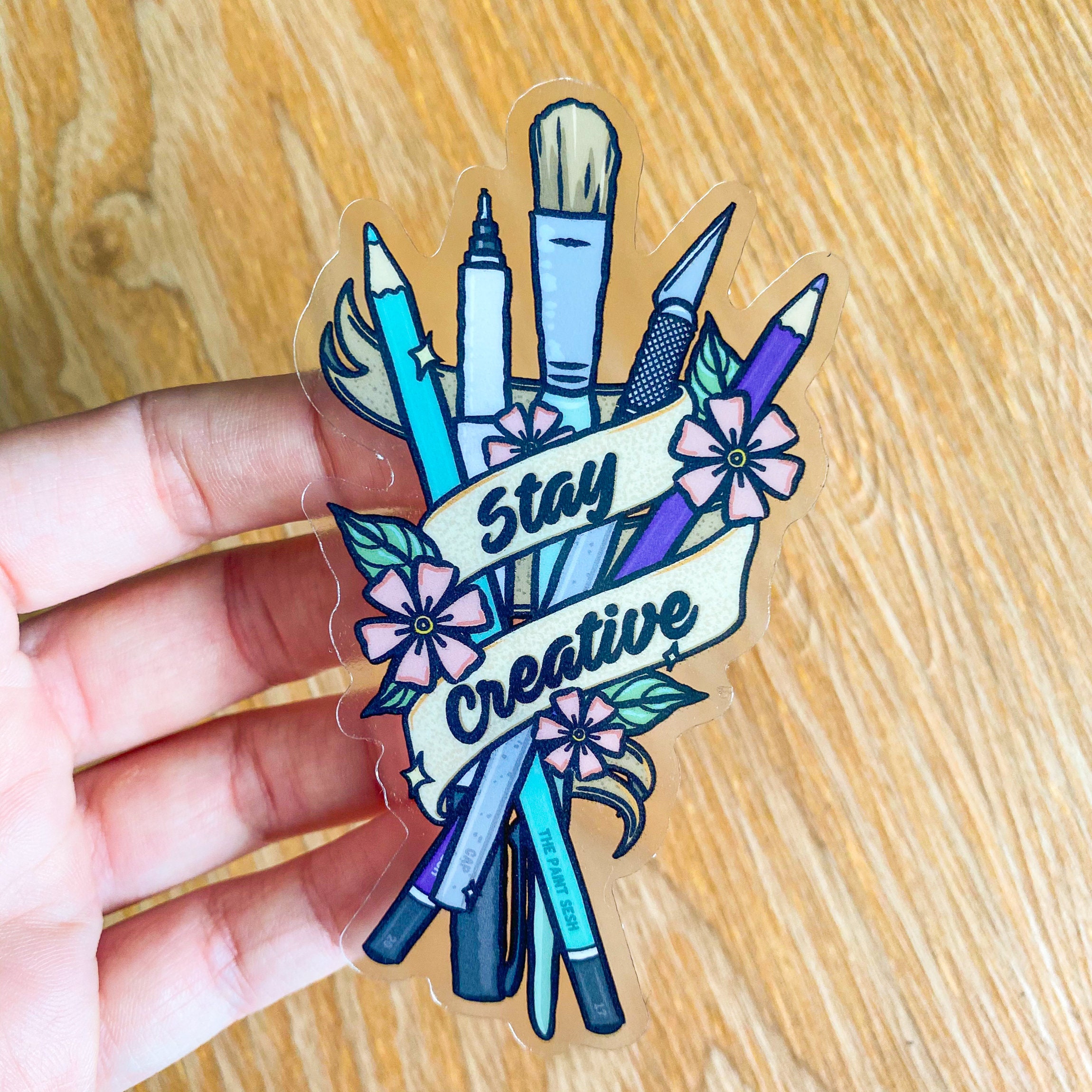 Stay Creative Sticker Transparent Gifts for Art Lovers | Etsy