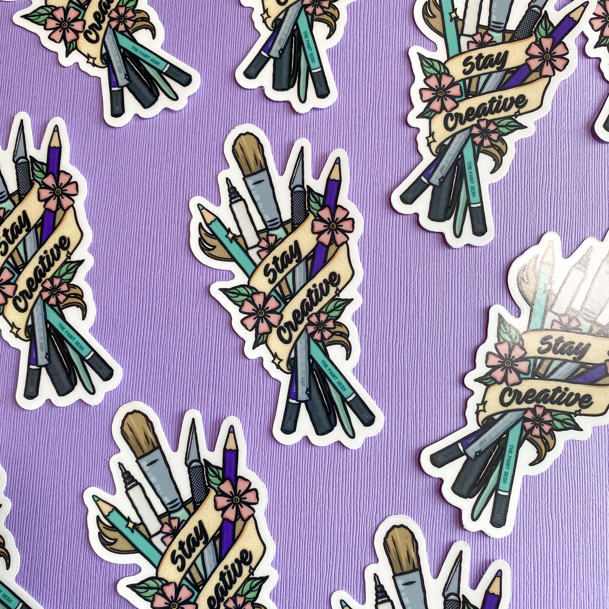 Stay Creative Sticker Transparent Gifts for Art Lovers | Etsy