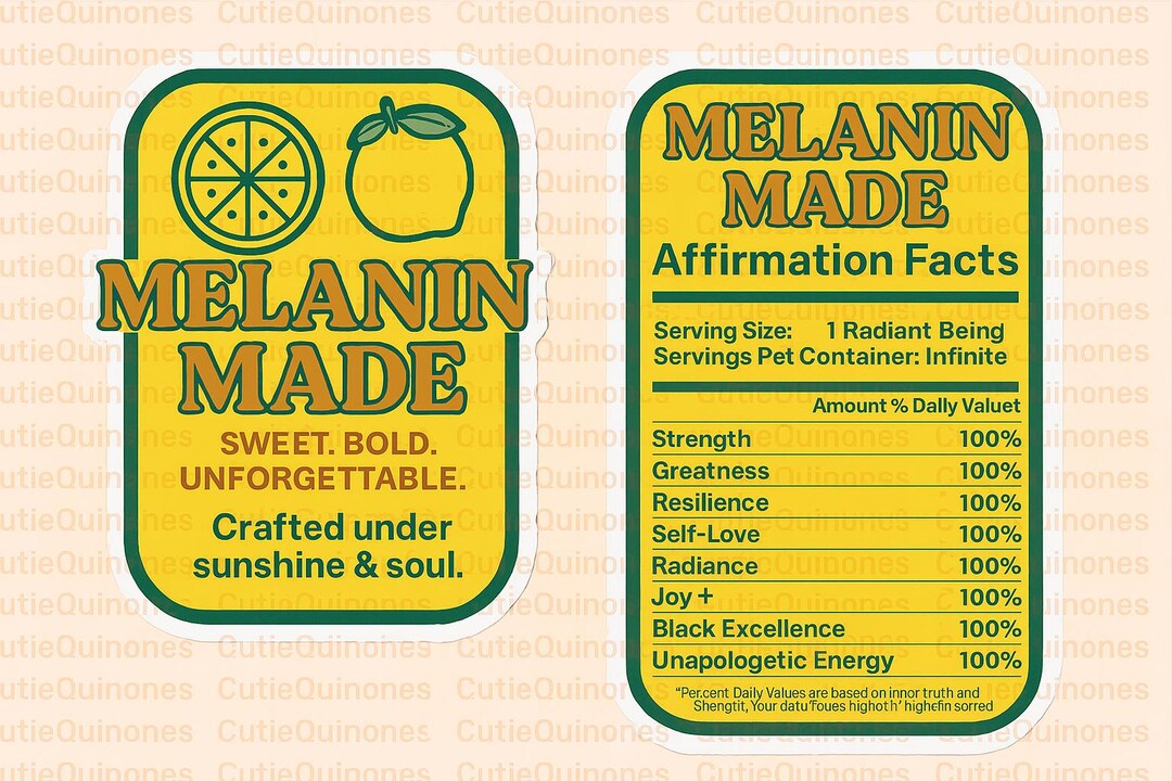Melanin Made Lemon Label – Printable Digital File - Etsy