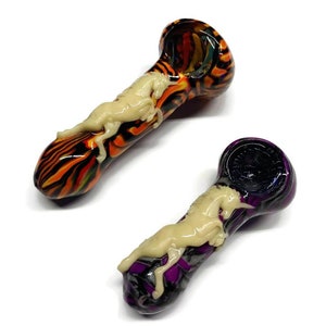 Custom Rearing Unicorn Glass Smoking Pipe, Girly Pipes, Unique, Glass ...