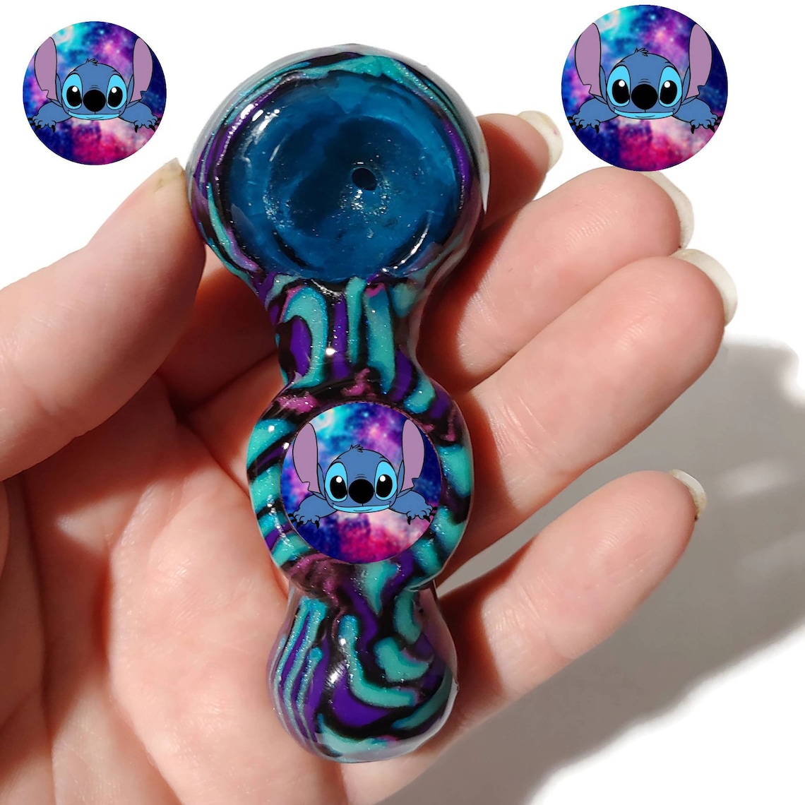 Custom Space Stitch Glass Smoking Pipe Girly Pipes Unique - Etsy