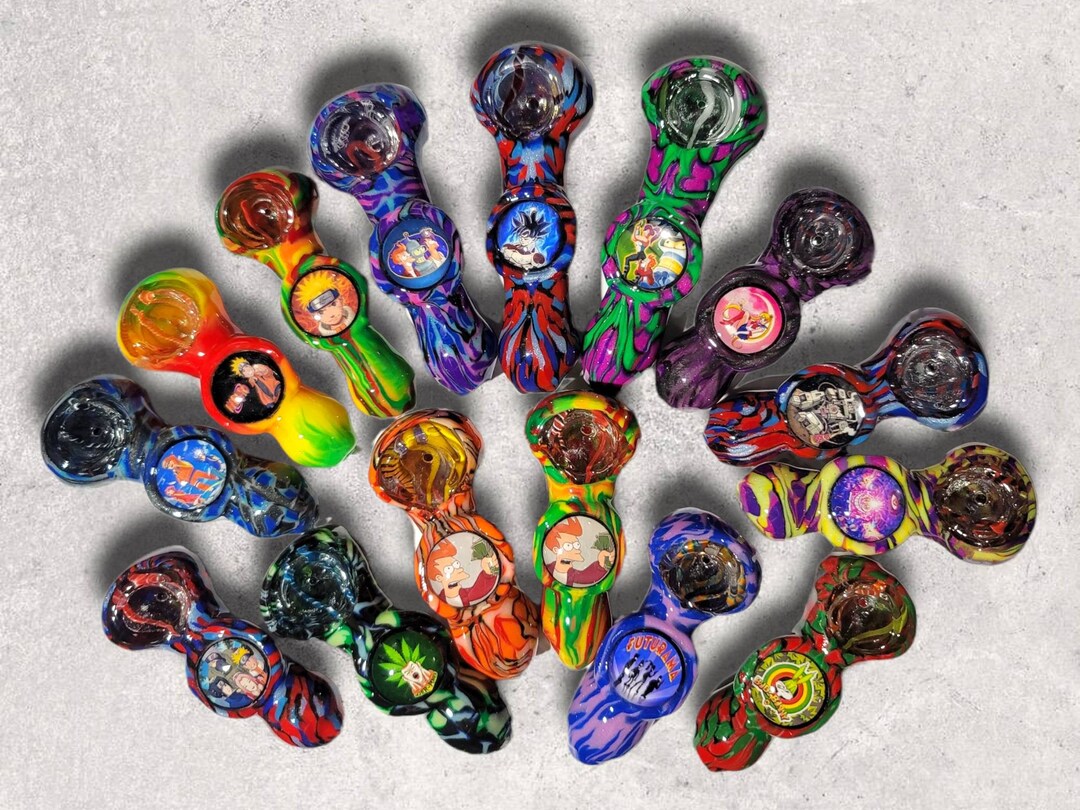 Listo para enviar pipa para fumar Anime y Cartoon Glass, pipas de ...