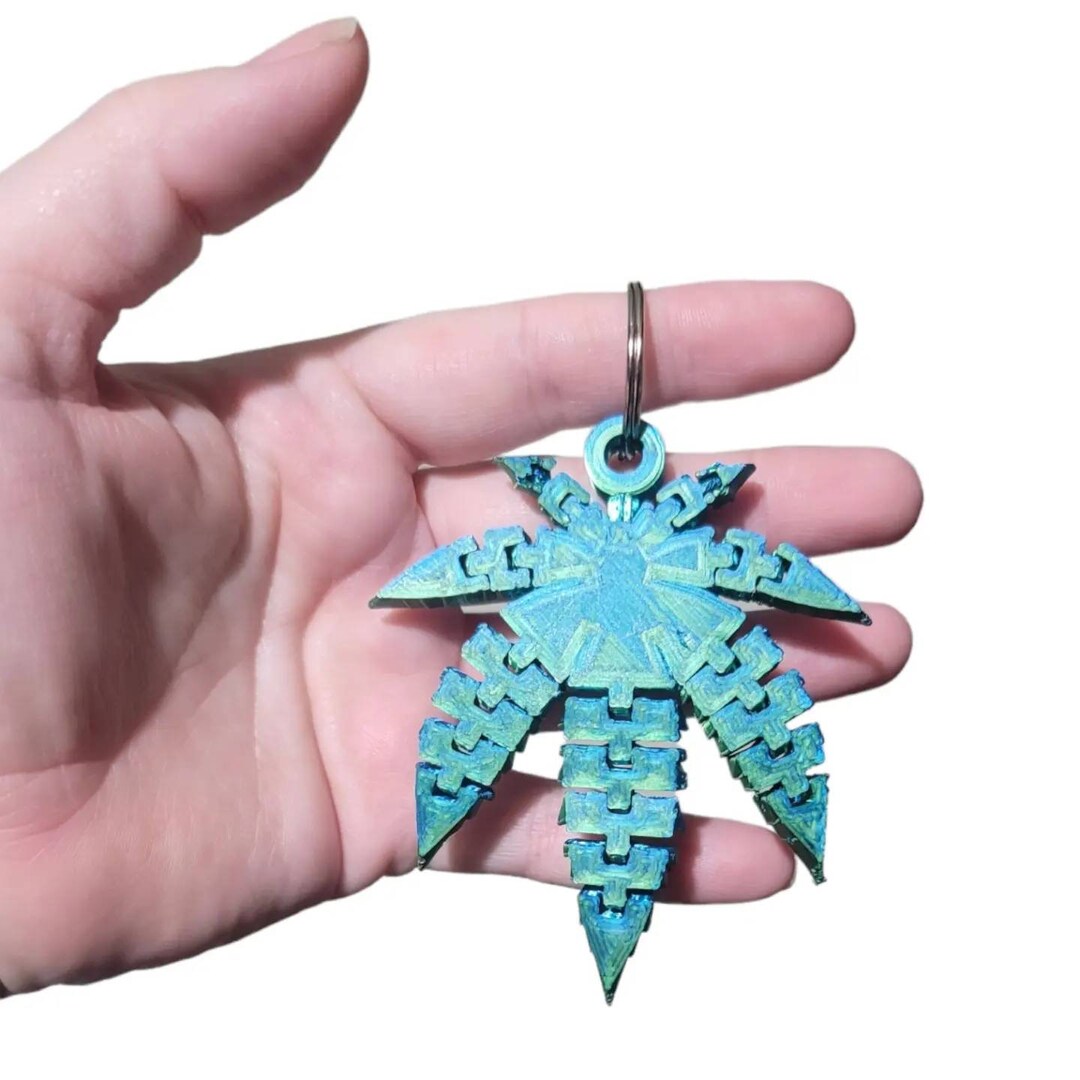 3d Printed Flexi Hemp Leaf Keychain, Keychain Collectable, Fidget ...